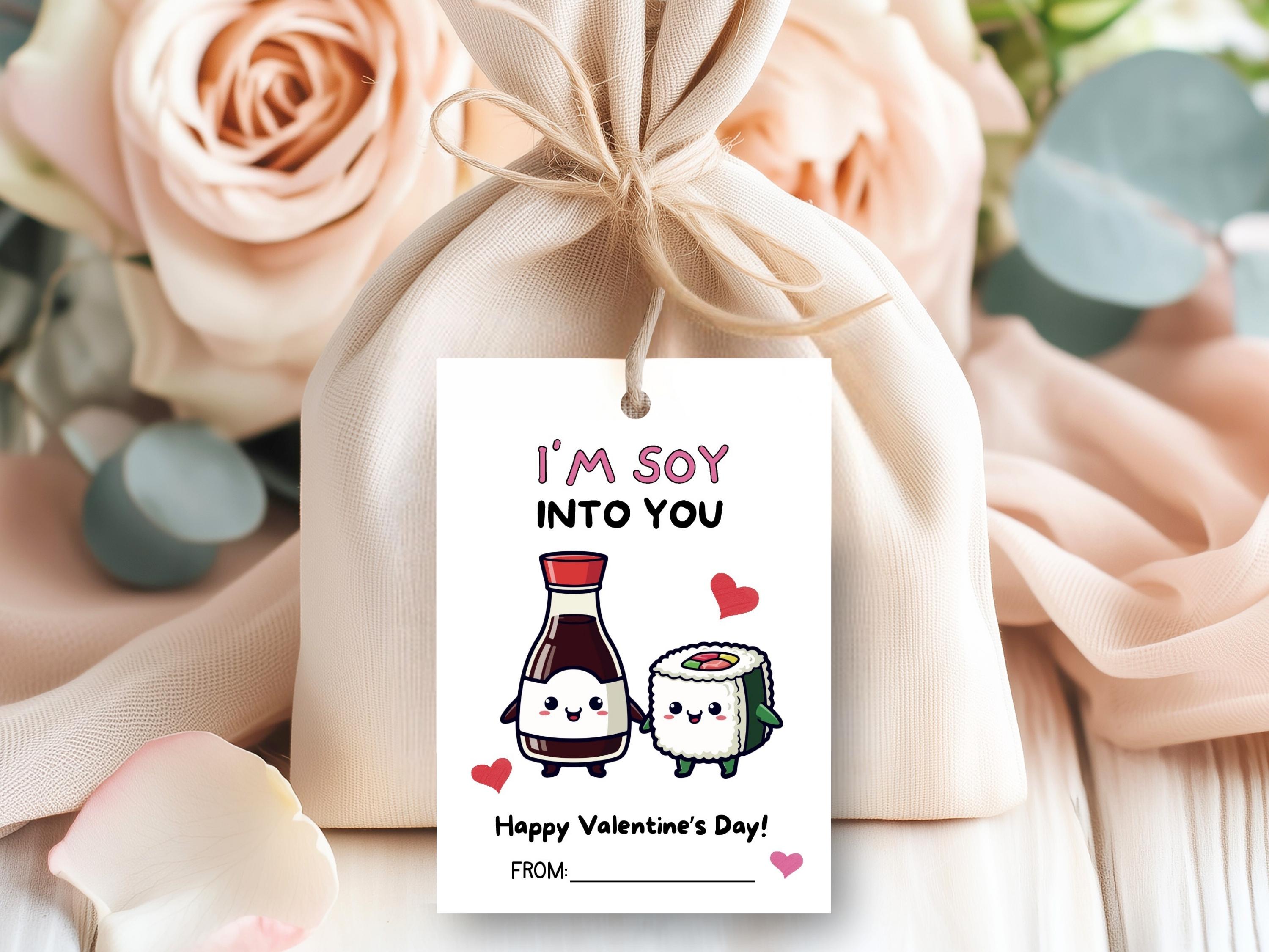 Sushi Valentine Cards | Funny Food Valentines for Kids | Cute Classroom ...