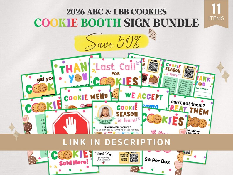 Scout Cookie Booth Price Sheet, Cookie Pricing Sign, Printable Cookie ...