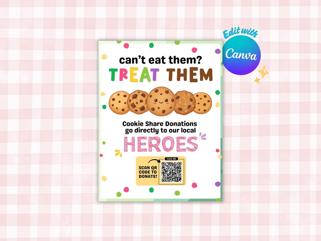 Editable Scout Cookie Donation Poster, Printable Cookie Booth Sign ...