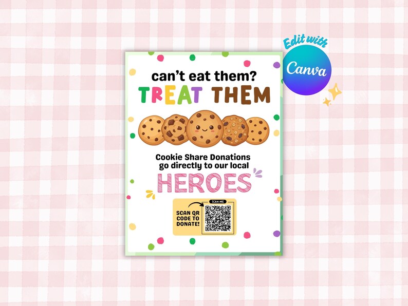 Editable Scout Cookie Donation Poster, Printable Cookie Booth Sign ...