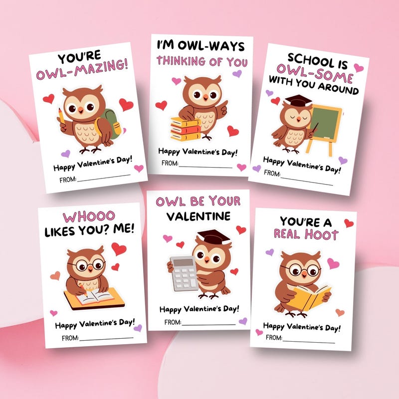 Owl Valentine Card - Etsy