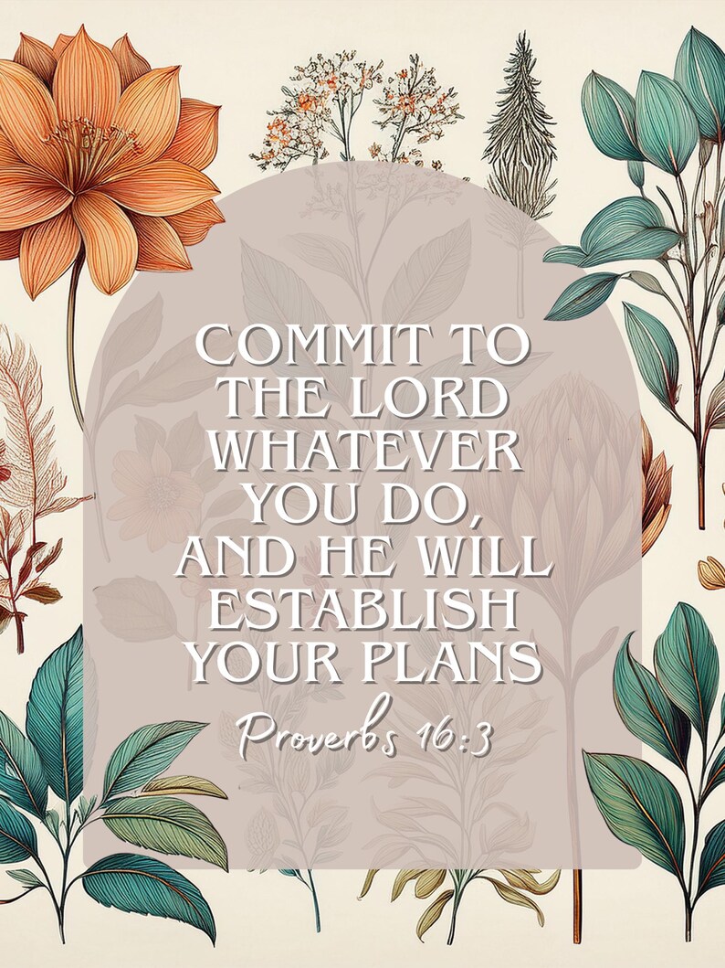 Digital Design Poster Proverbs 16:3 - Etsy