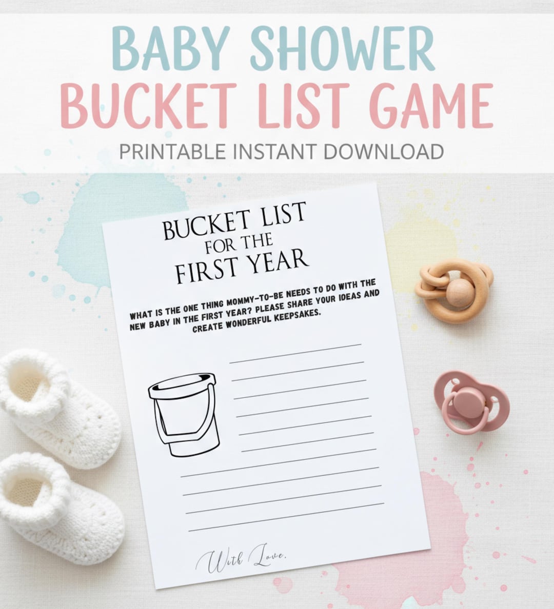 Baby Bucket List Game, Editable First Year Bucket List Cards, Printable ...