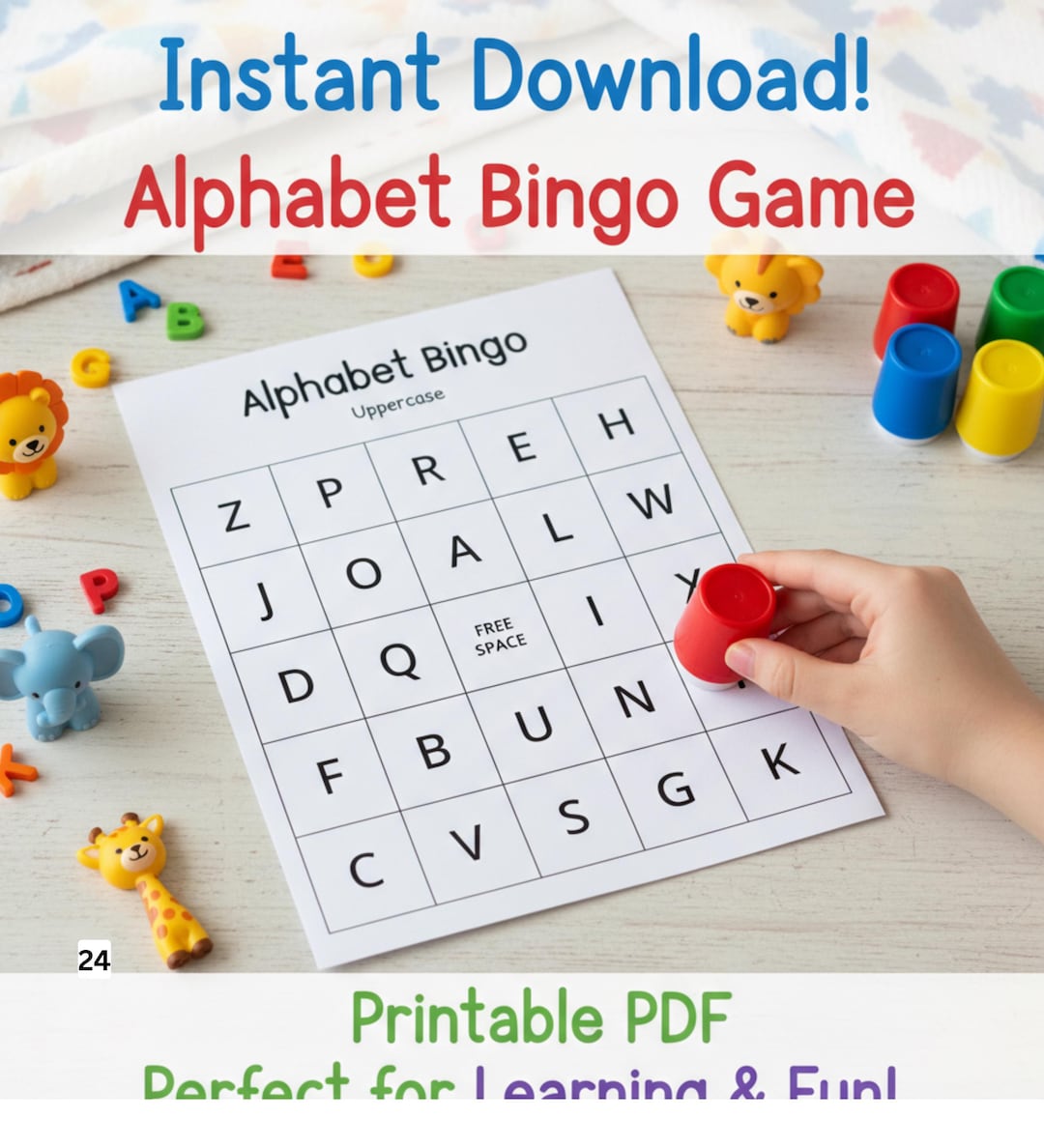 Printable Alphabet Bingo Cards, ABC Learning Game for Preschool ...