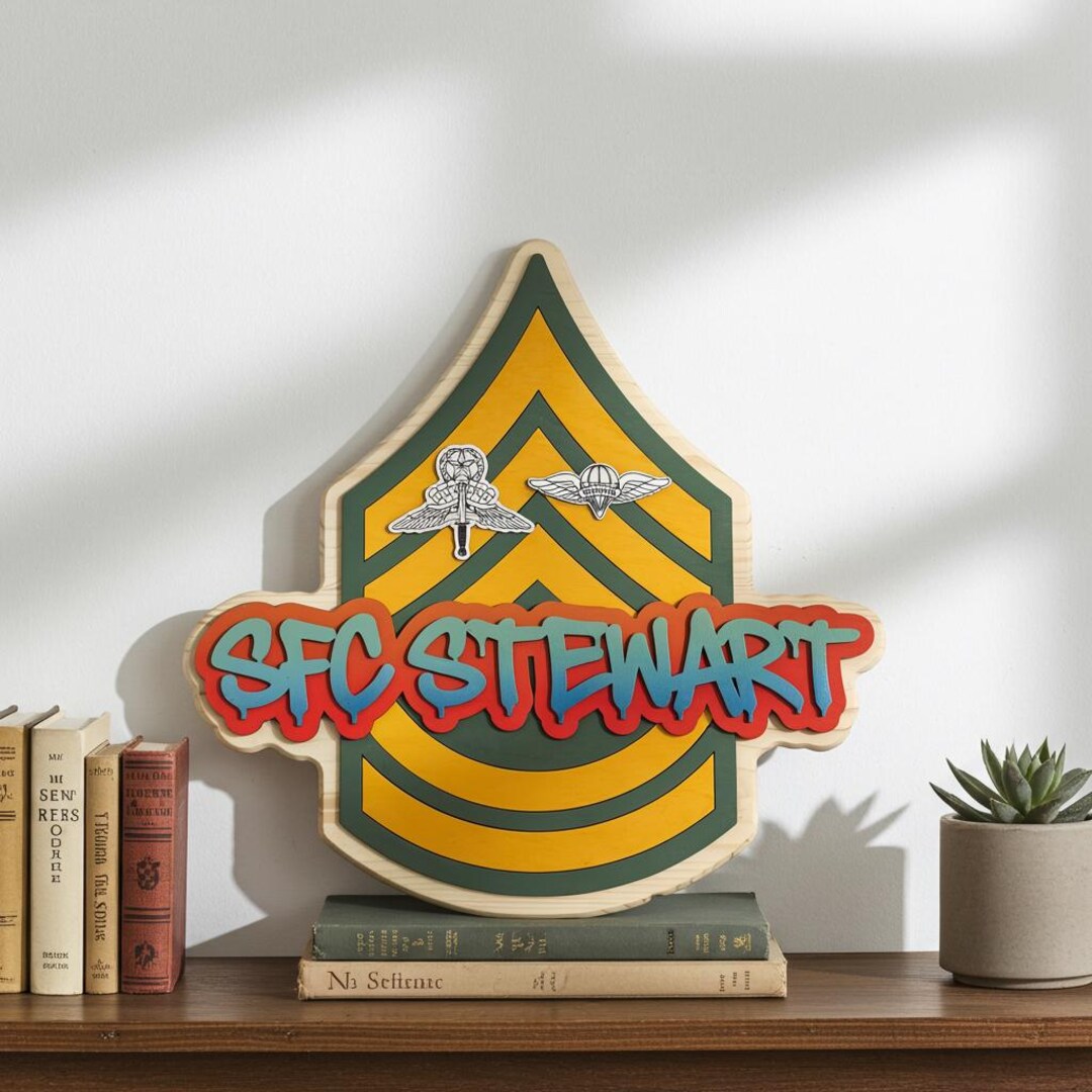 Custom Army Promotion Plaque | Graffiti Style Military Award - Etsy