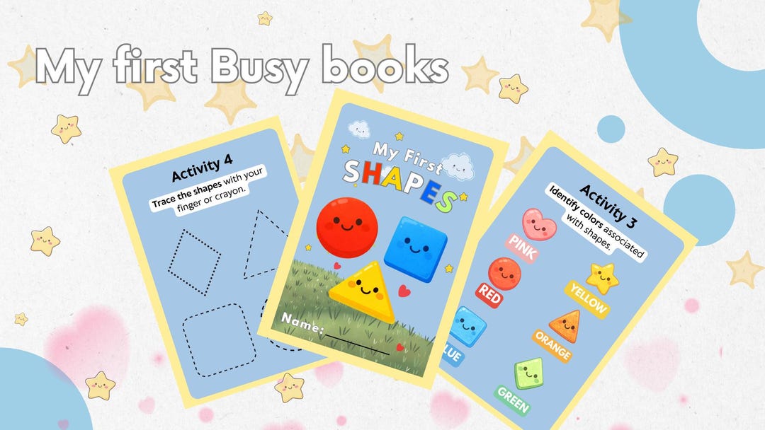 Toddler Shapes Busy Book: Ages 1-2, Basic Learning (editable in Canva ...