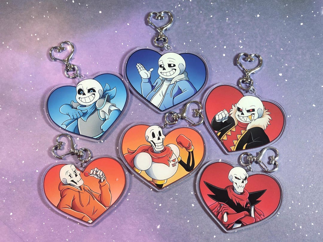 Undertale AU Character Charms - 3 Inch Acrylic Keychain - Classic ...