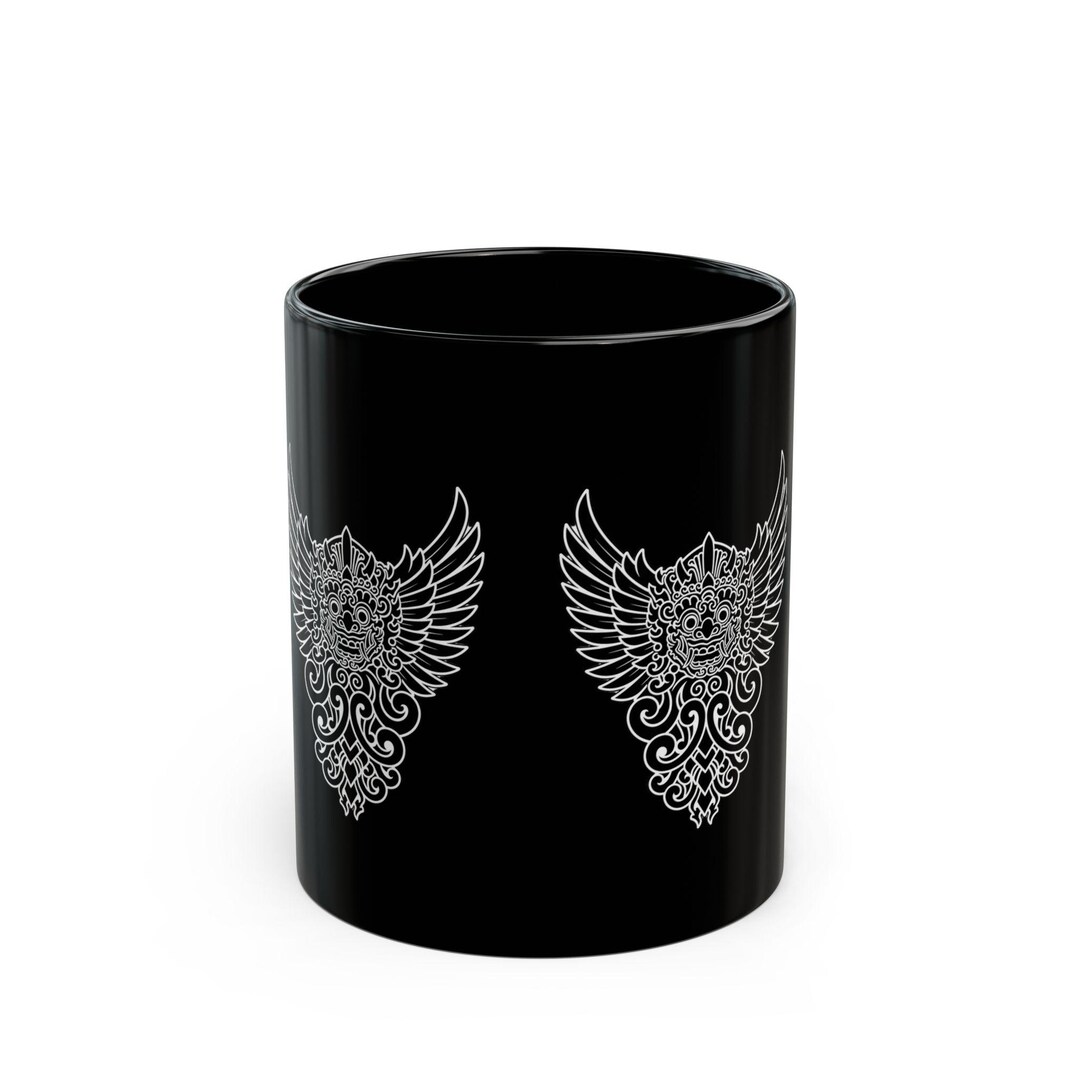 Ornate Winged Skull Mug | Black Ceramic Coffee Cup - Etsy