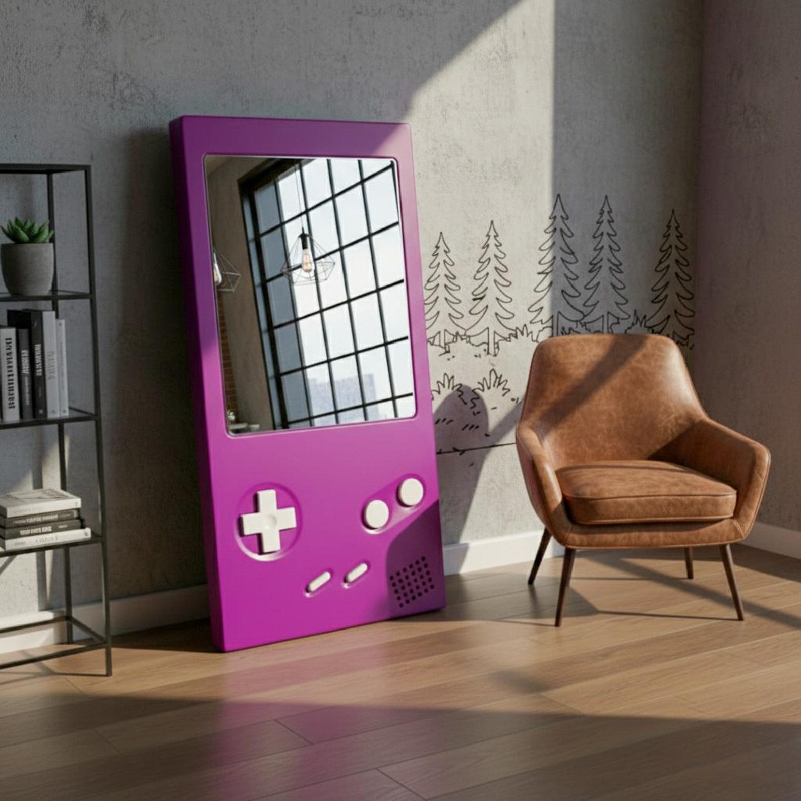 Y2K Aesthetic Pop Art Floor Mirror, Retro Nostalgic Decor, 2000s ...