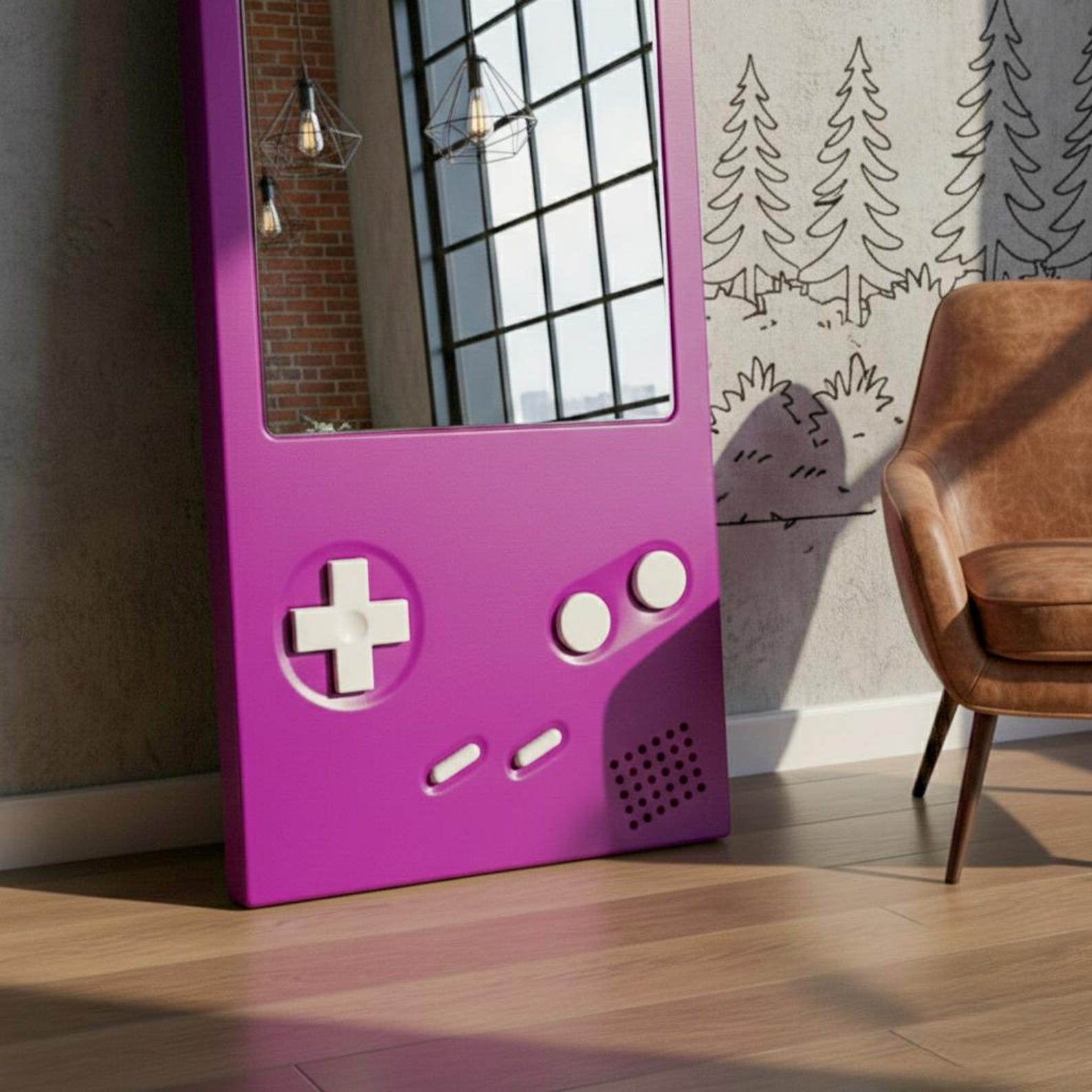 Y2K Aesthetic Pop Art Floor Mirror, Retro Nostalgic Decor, 2000s ...