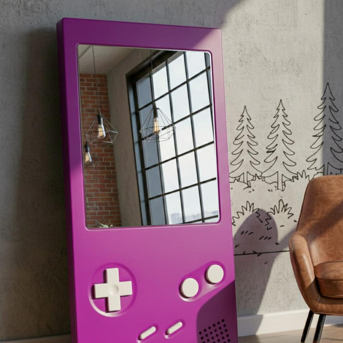 Y2K Aesthetic Pop Art Floor Mirror, Retro Nostalgic Decor, 2000s ...