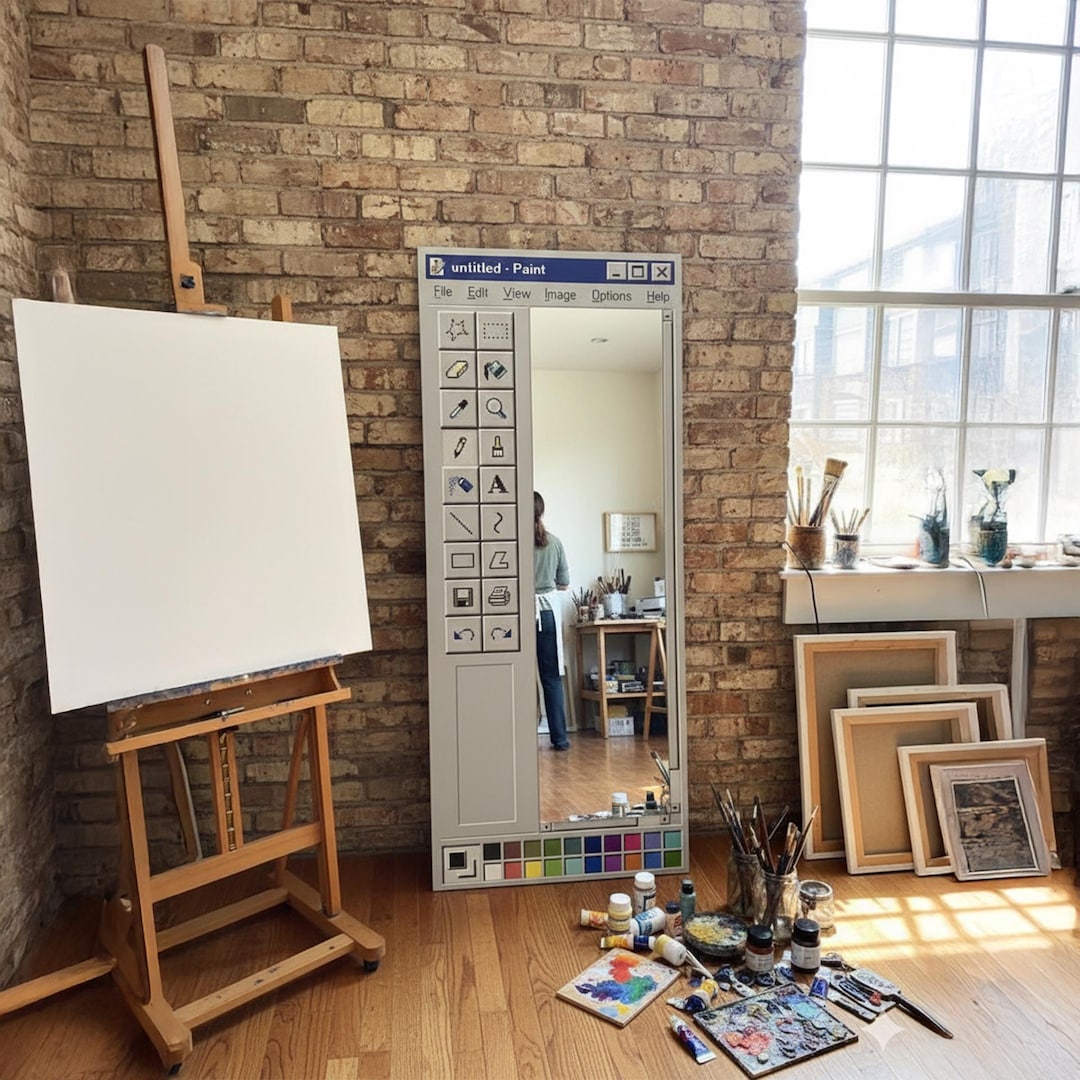Microsoft Paint Mirror, MS Paint Mirror, Vintage Hand Painted Mirror ...