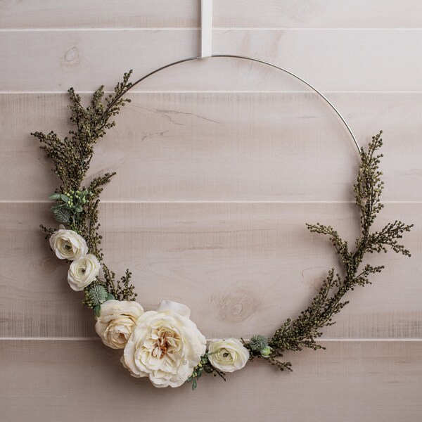 Floral Hoop Wreath - Etsy