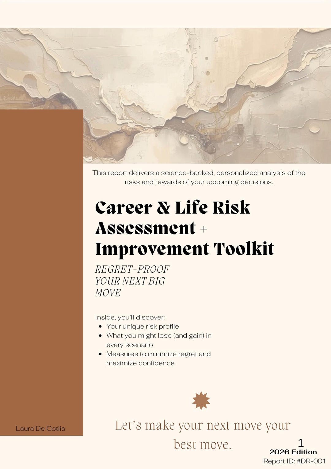 Career & Life Risk Assessment - Improvement Tool Kit - Etsy