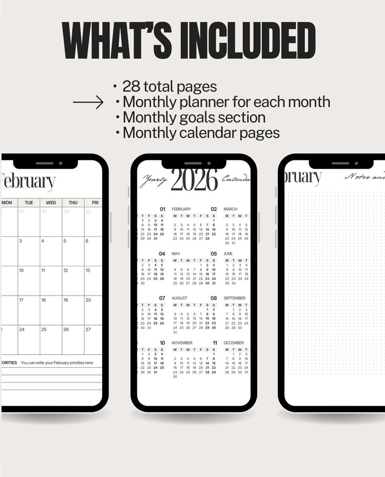 Simple Digital Planner | 2026 Planner | Minimalist Planner | Daily ...