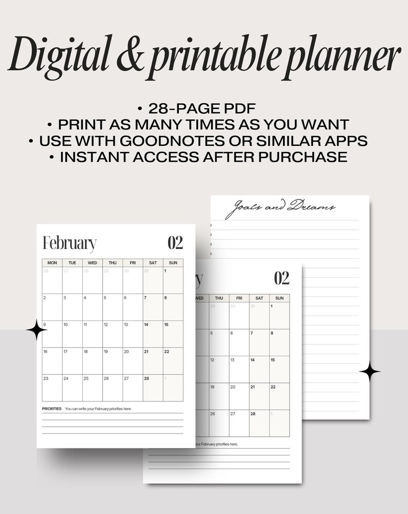 Simple Digital Planner | 2026 Planner | Minimalist Planner | Daily ...