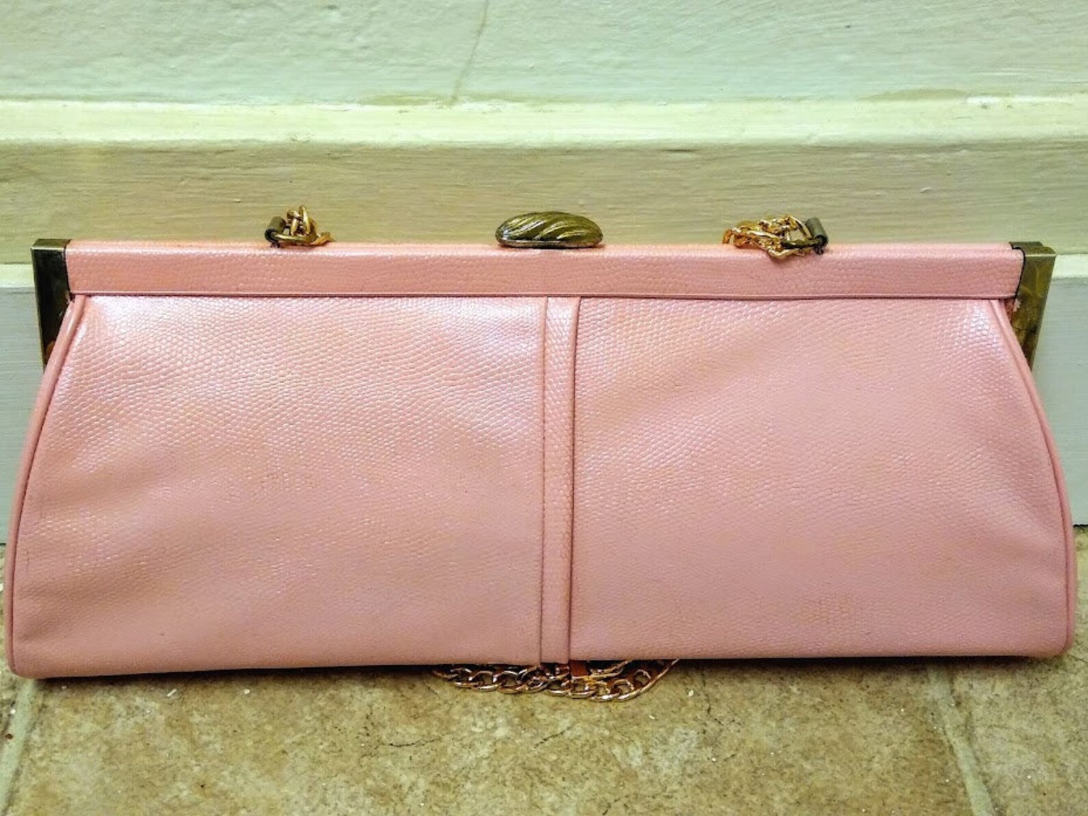 Vintage 1950s 1960s Pink Faux Leather Handbag Purse Pocketbook - Etsy
