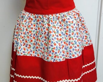 Red Half Apron - Etsy