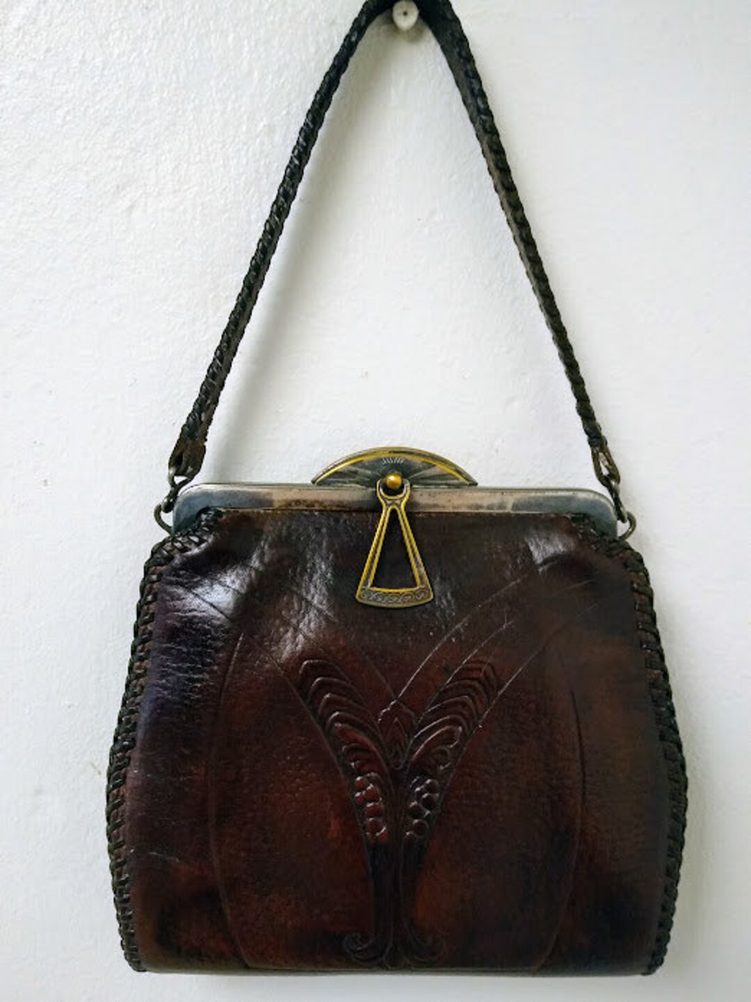 Vintage Antique 1900s 1910s Hand Tooled Leather Purse Leather - Etsy