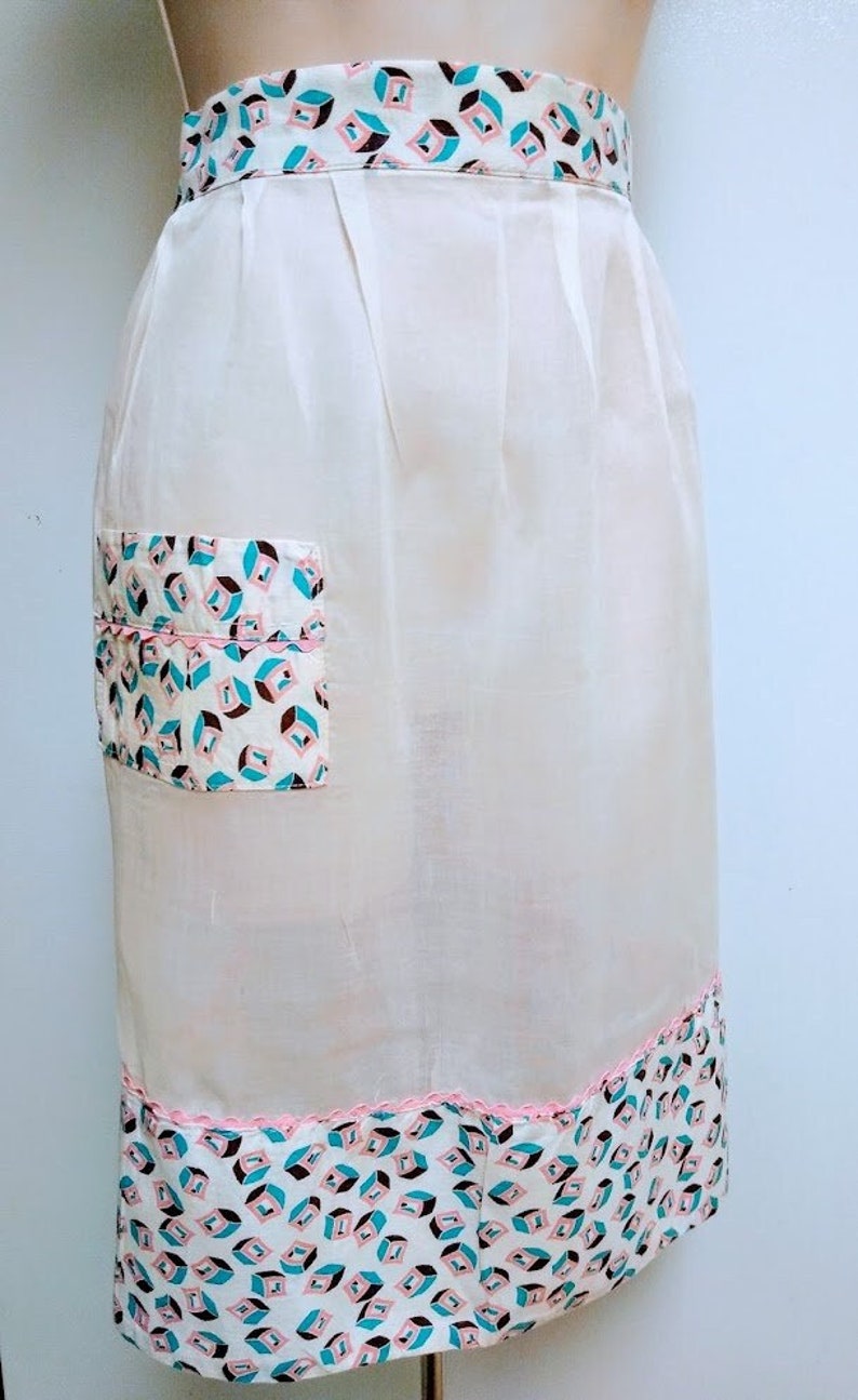 Vintage 1940s White Organdy Cotton Novelty Print Cotton Half - Etsy