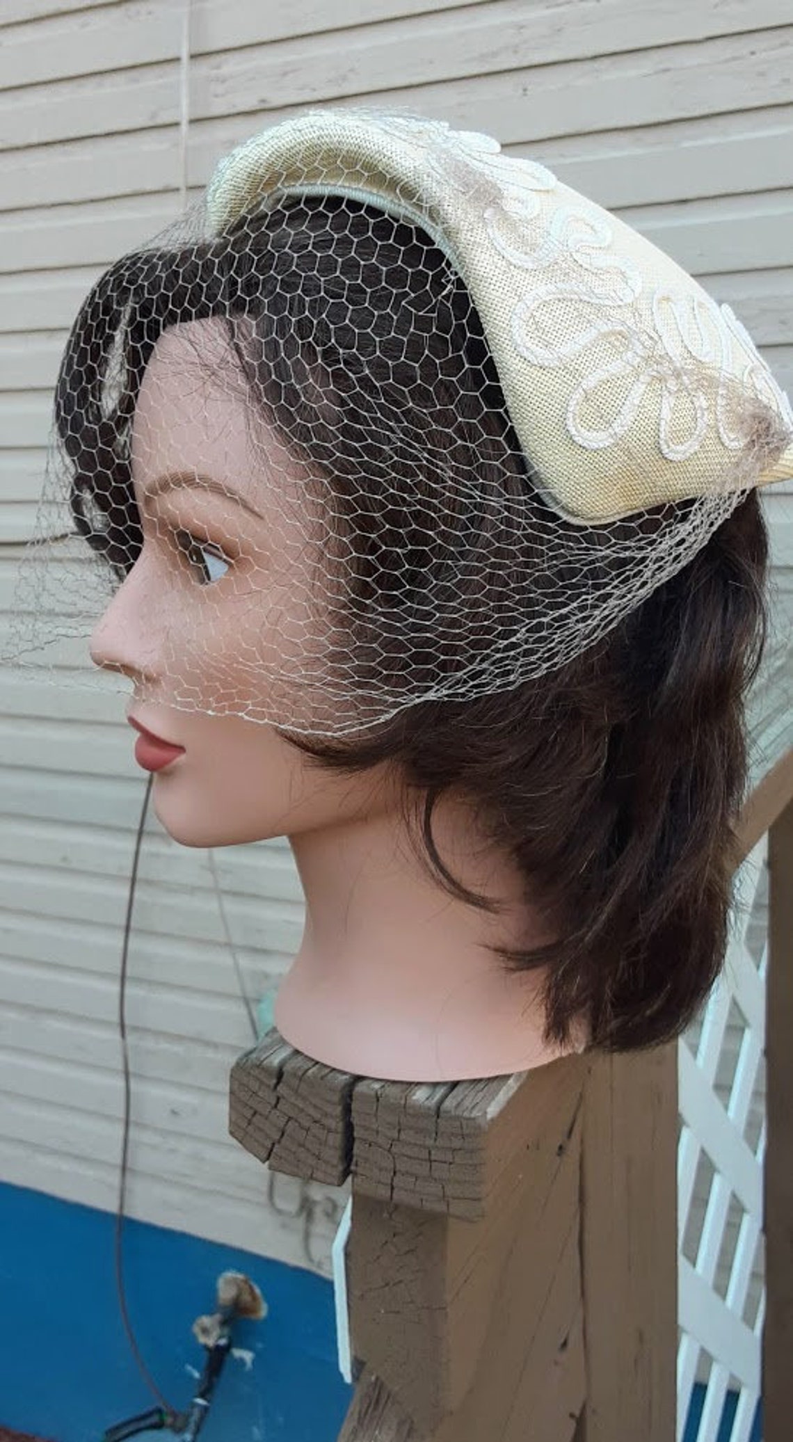 Vintage 1950s Ivory Juliet Hat Veil Hat Soutache Braid Wedding - Etsy ...