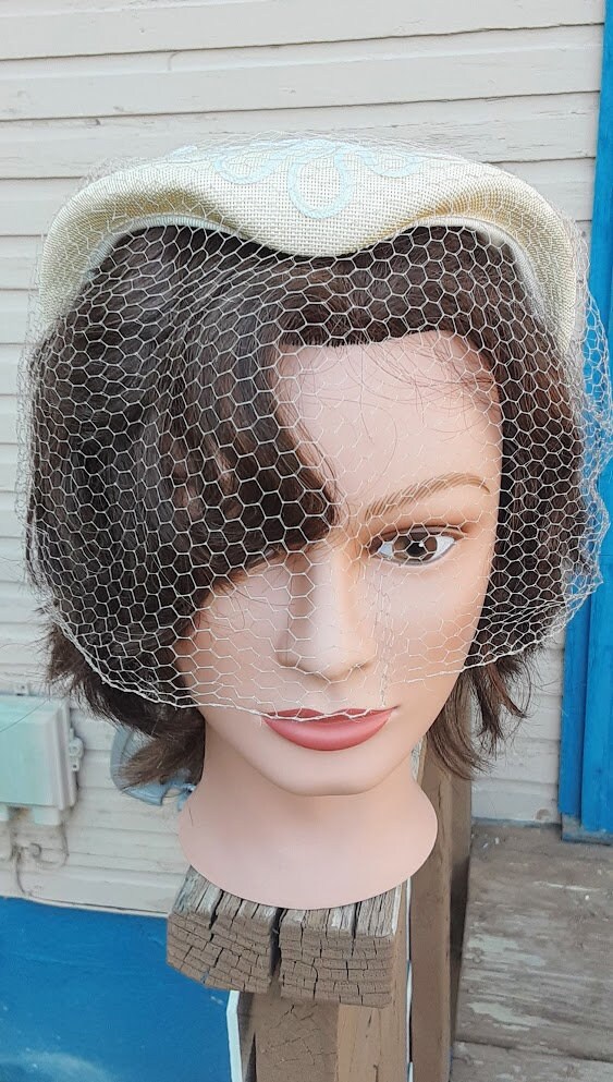 Vintage 1950s Ivory Juliet Hat Veil Hat Soutache Braid | Etsy