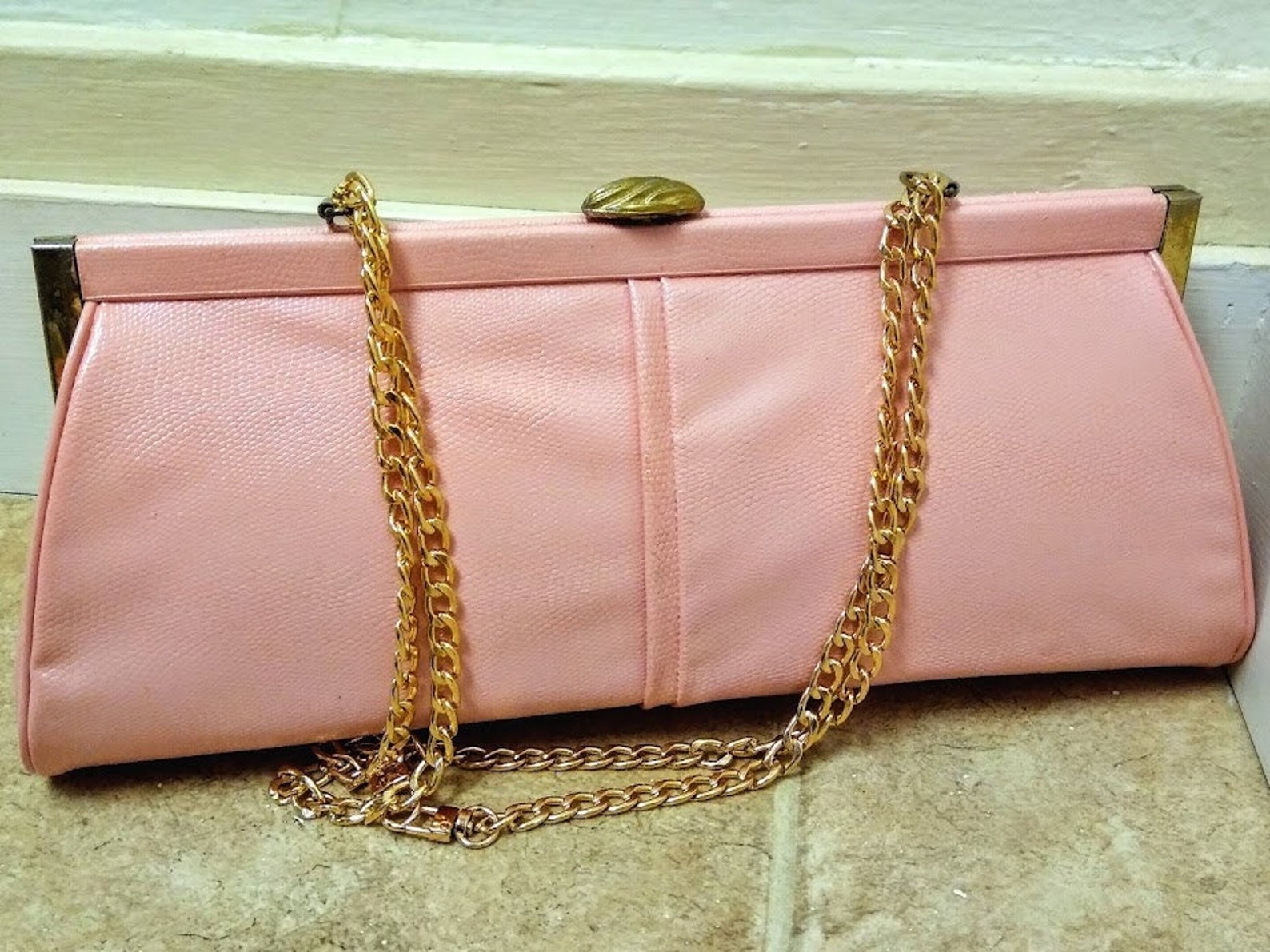 Vintage 1950s 1960s Pink Faux Leather Handbag Purse Pocketbook - Etsy