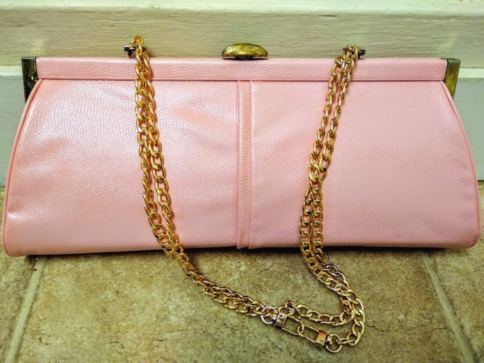 Vintage 1950s 1960s Pink Faux Leather Handbag Purse Pocketbook - Etsy