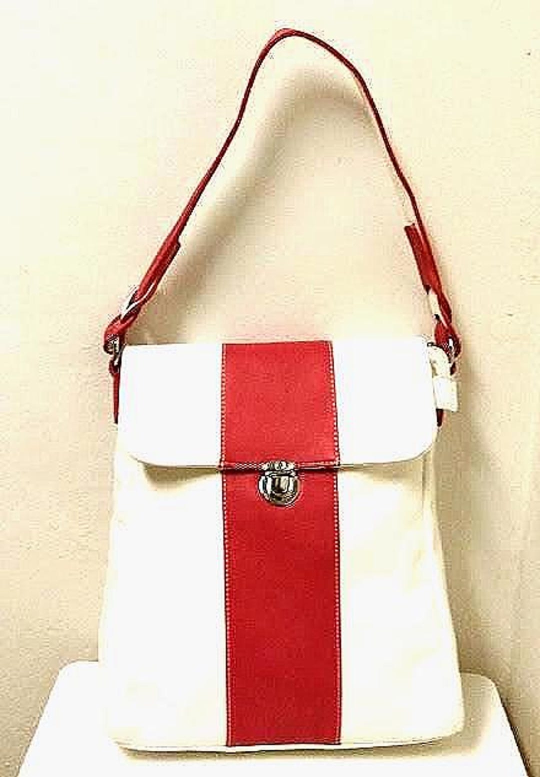 Vintage 1990s 90s Mod Style Colorblock Shoulder Bag Purse Tote Pink ...