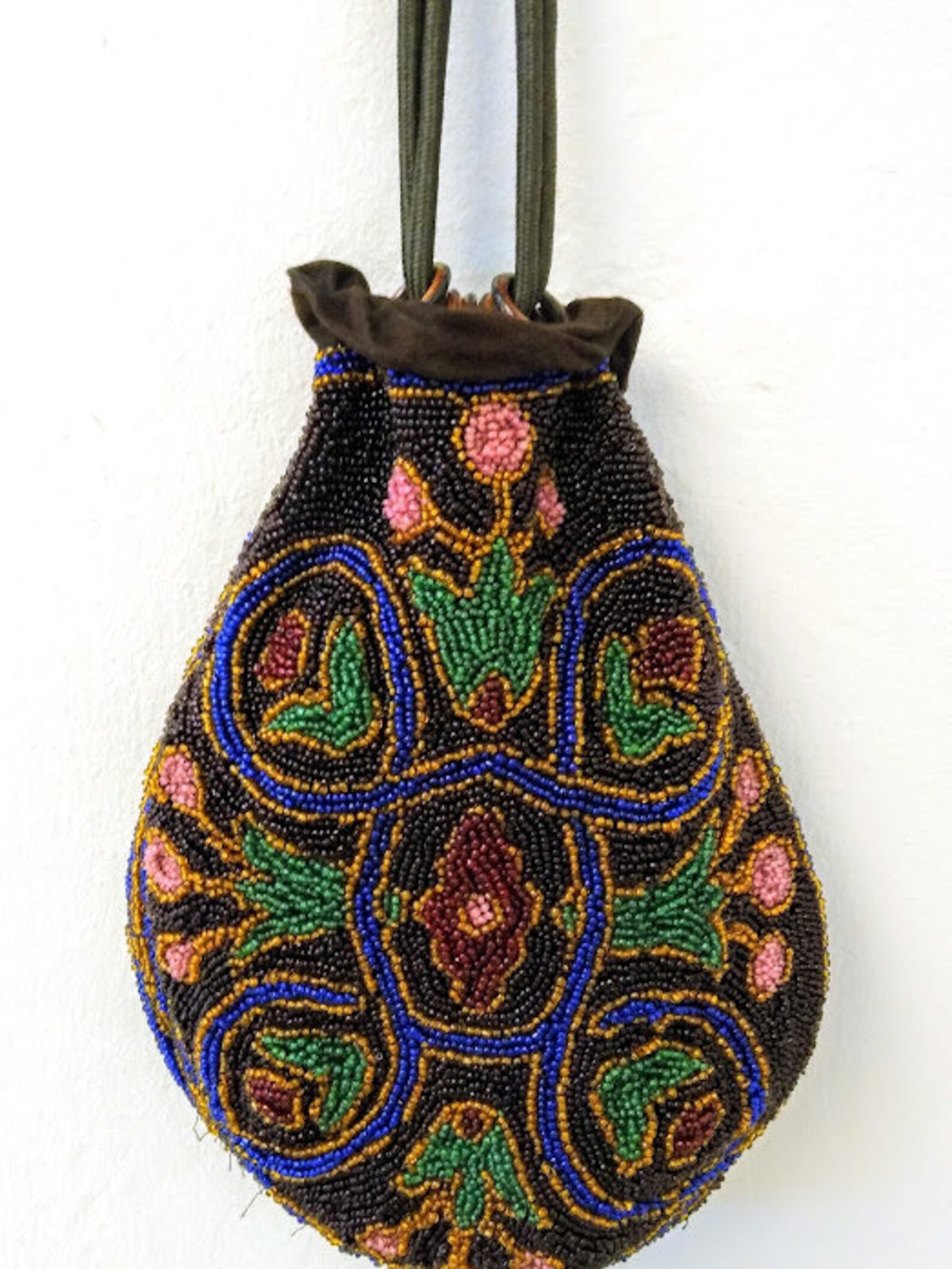 Antique 1900s 1910s Microbeaded Reticule Drawstring Bag Purse - Etsy