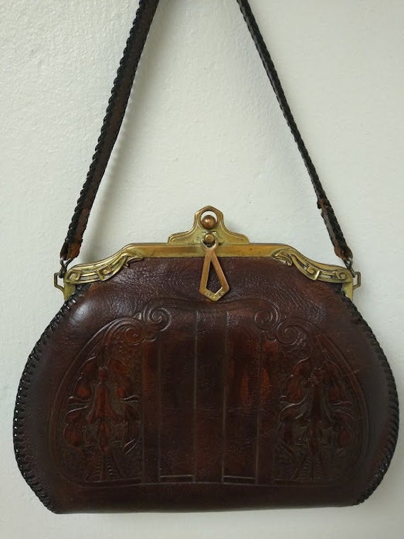 Vintage 1900s 1920s Handtooled Leather Purse Leather Whip - Etsy