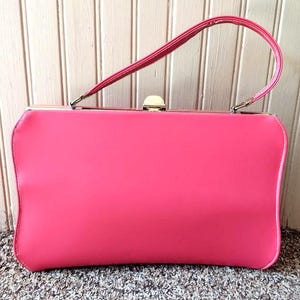 Vintage 60s 1960s Pink Vinyl Handbag Purse Pocketbook - Etsy