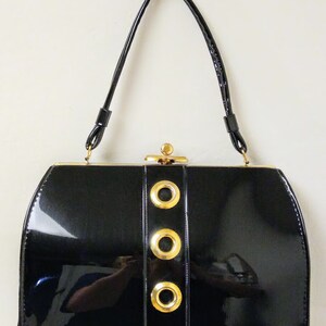 Vintage 1960s 60s Black Patent Leather Handbag Purse MCM MOD Fabulous ...