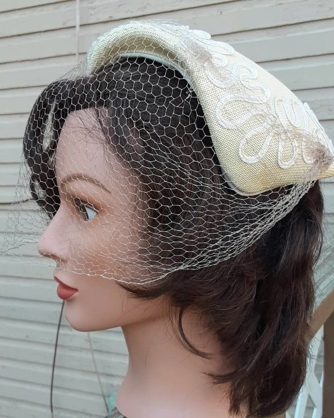 Vintage 1950s Ivory Juliet Hat Veil Hat Soutache Braid Wedding - Etsy ...