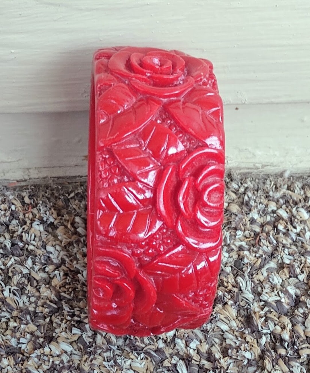 Vintage Burgundy Red Roses Celluloid Plastic Bangle Bracelet 1950s - Etsy