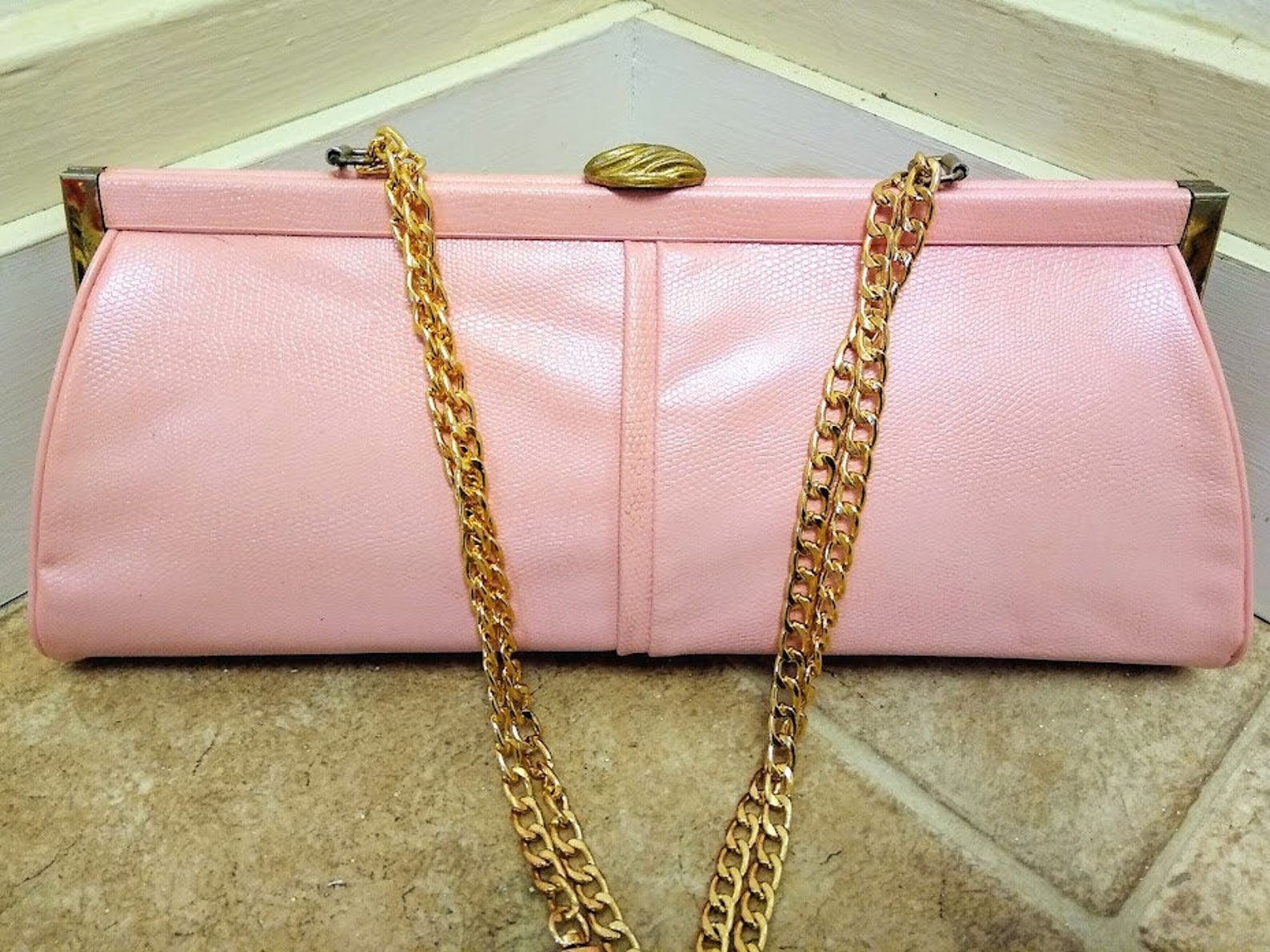 Vintage 1950s 1960s Pink Faux Leather Handbag Purse Pocketbook - Etsy