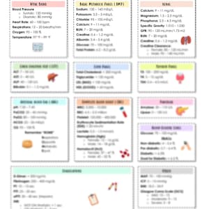 Lab Value Cheat Sheet - Etsy