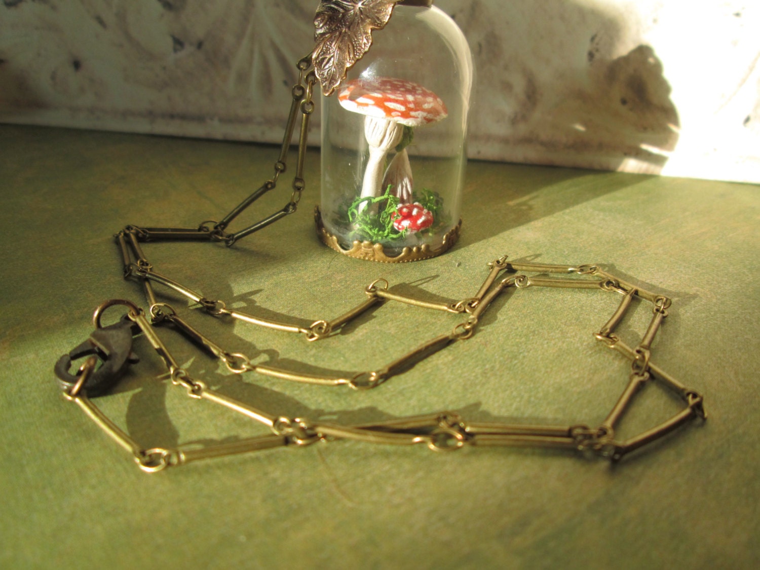 Miniature Toadstool Terrarium Necklace - Etsy