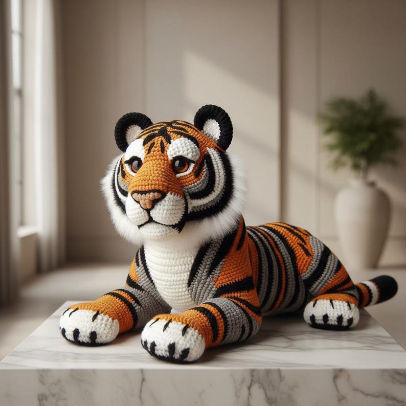 Crochet Tiger Amigurumi Pattern | Realistic Jungle Animal PDF Digital ...