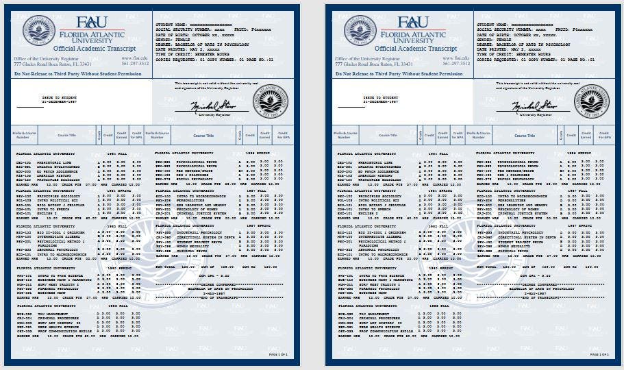 Custom University Transcript Design, College Transcript Design and ...