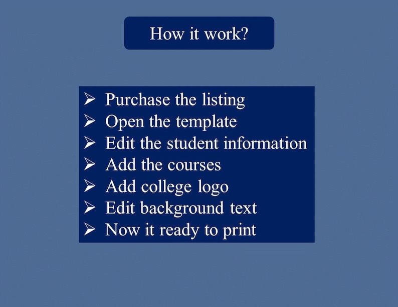 Editable University Transcript, College Transcript, Custum Transcript ...