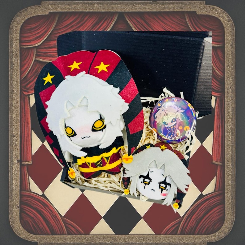 Freak Circus Pierrot Plush Doll , Spooky Circus Soft Toy , Gothic Plush ...