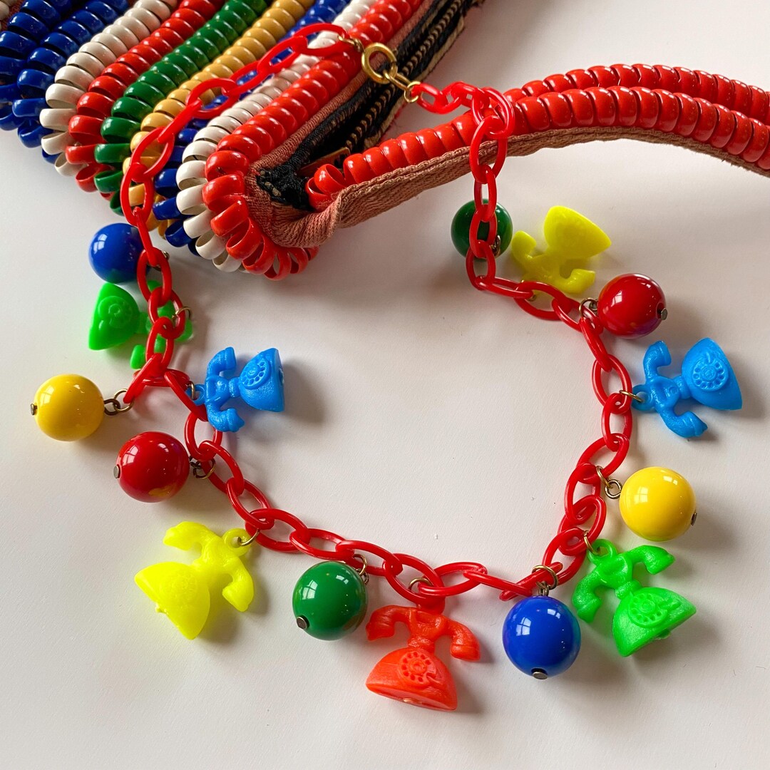 Vintage 40s 50s Early Plastic Telephone Novelty Necklace to Match Your ...