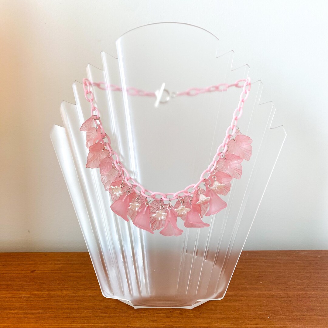 40s 50s Plastic Celluloid Lucite Lilies Statement Festoon Necklace - Etsy