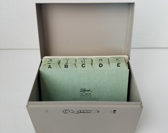 Vintage Metal File Box 4x6 Grey Recipe 4 by 6 Index Card | Etsy