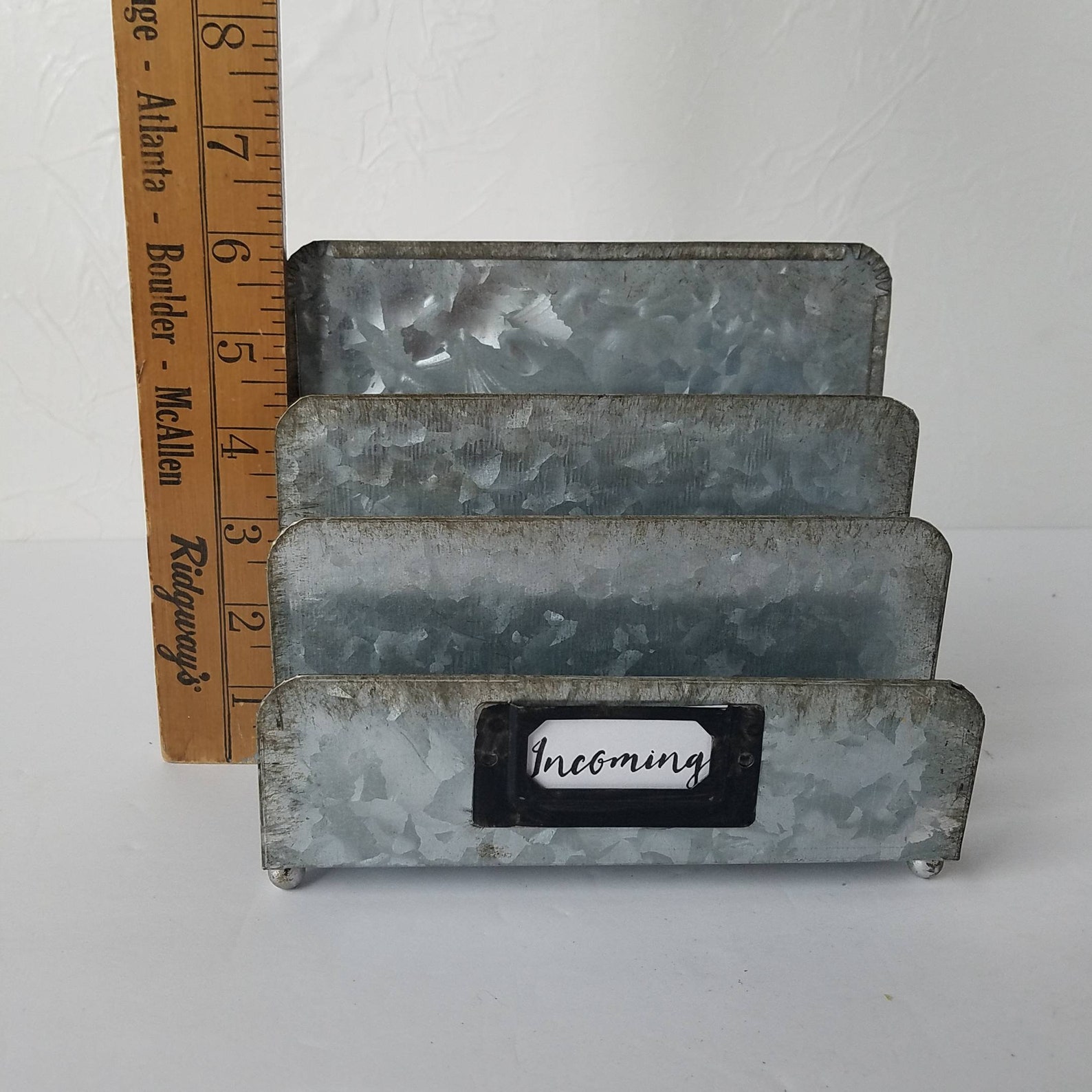 Mail Sorter Farmhouse Galvanized Metal Office Decor Vintage - Etsy