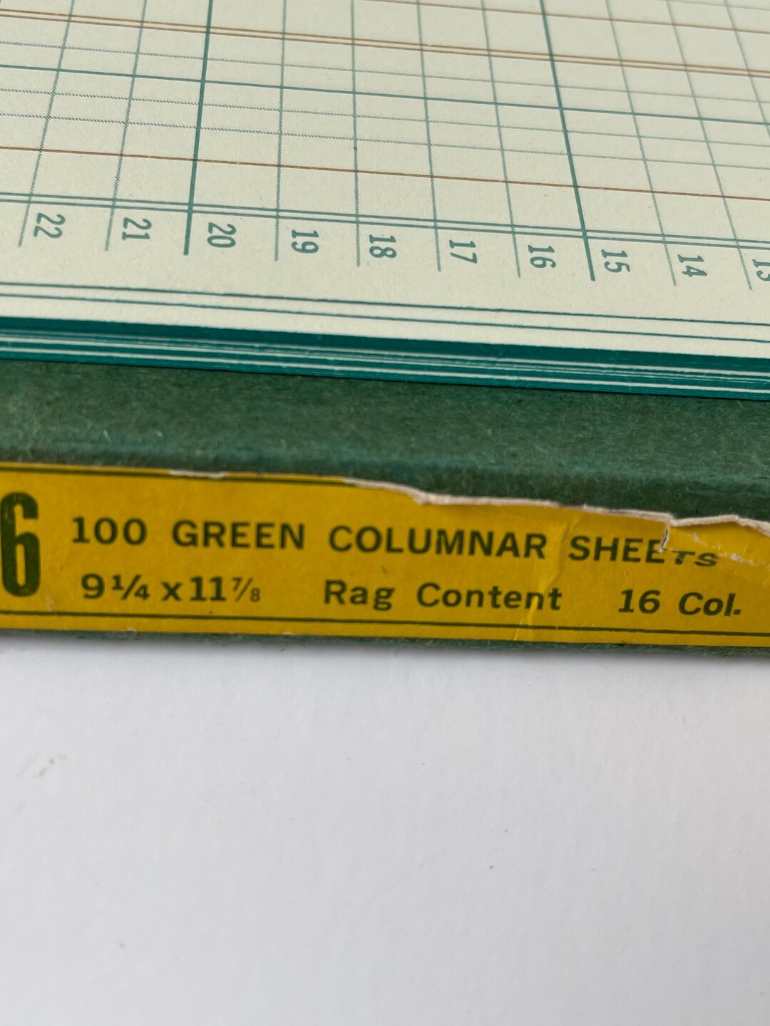 Vintage Columnar Sheets Standard Boorum Pease G15 16 Green Old Paper ...