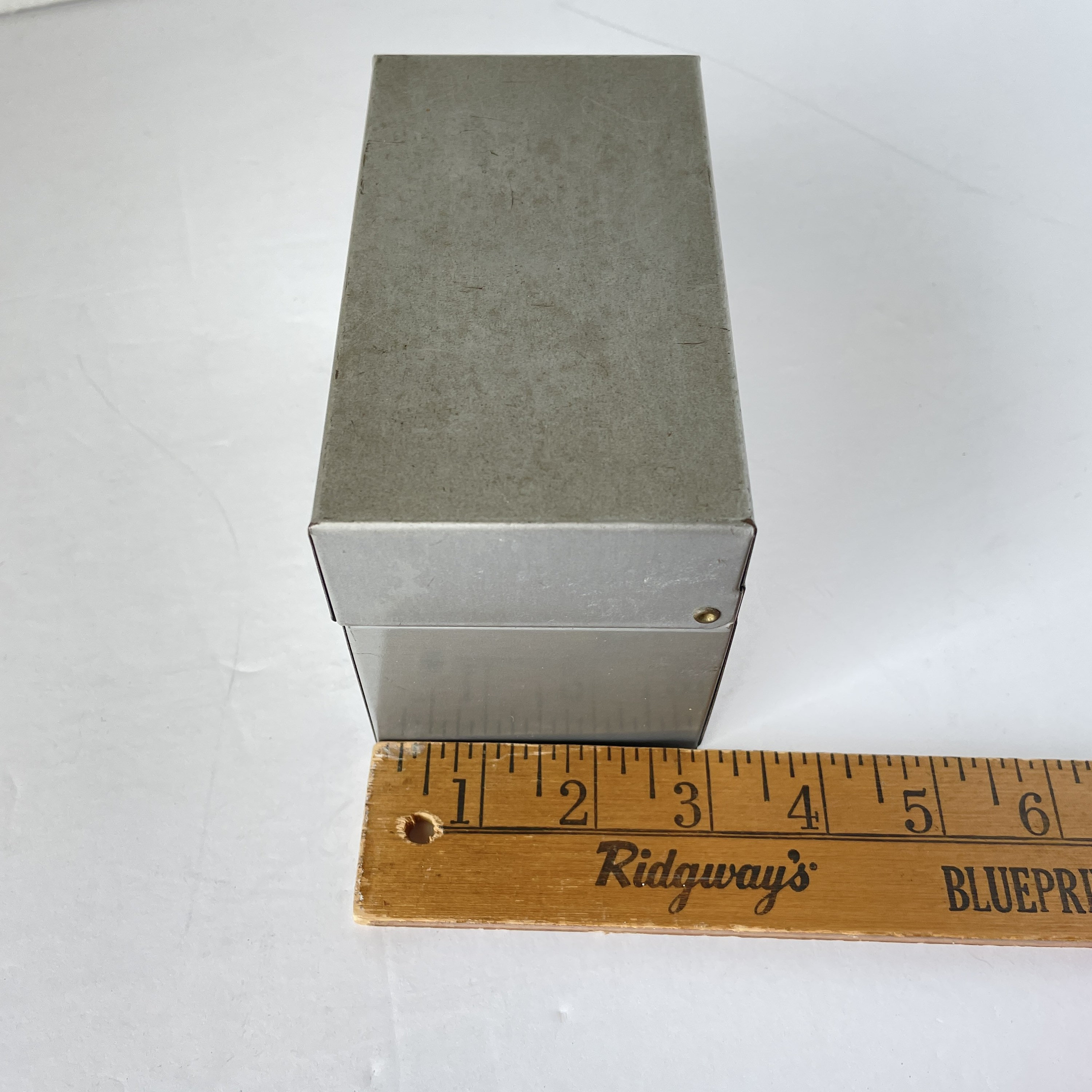Office & Desk Storage File Box 3x5 Vintage Metal Index Card Recipe Seed ...
