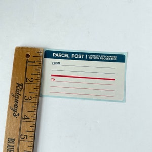 Parcel Post Labels Vintage Office Supplies Blue Red Stickers Set of 12 ...