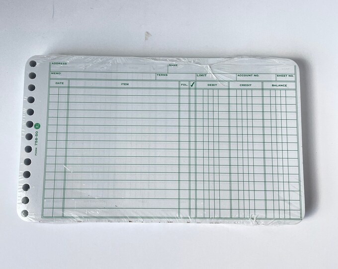 Wilson Jones Form 758-50 Vintage Bookkeeping Recordkeeping Ledger Debit Credit - Etsy